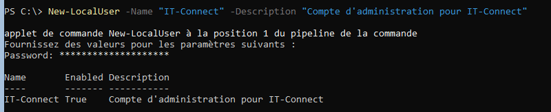 Server Core Créer Un Nouvel Utilisateur Local It Connect