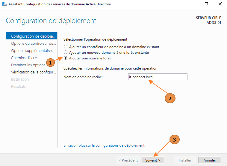 Créer un domaine Active Directory avec Windows Server