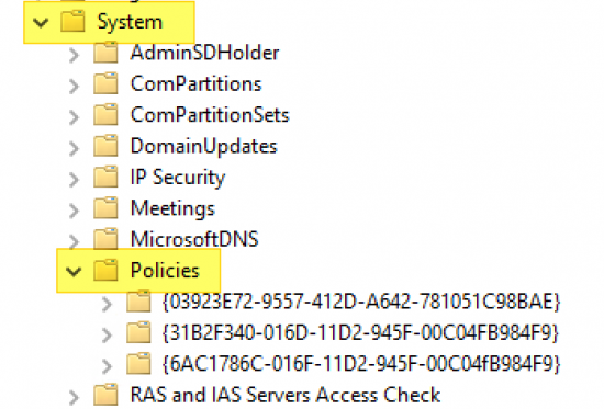 Les conteneurs Policies, GPC et GPT dans l’Active Directory