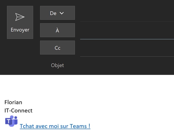E-mail : ajouter un lien d’invitation à tchatter avec Teams dans la ...