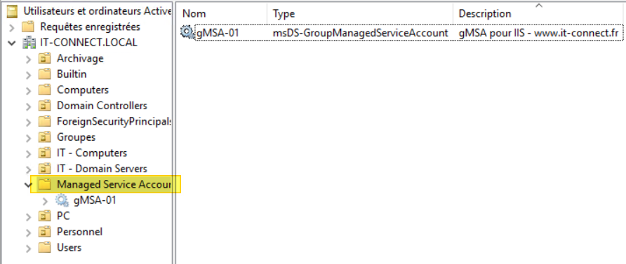Active Directory : utilisation des gMSA (group Managed Service Accounts) | IT-Connect
