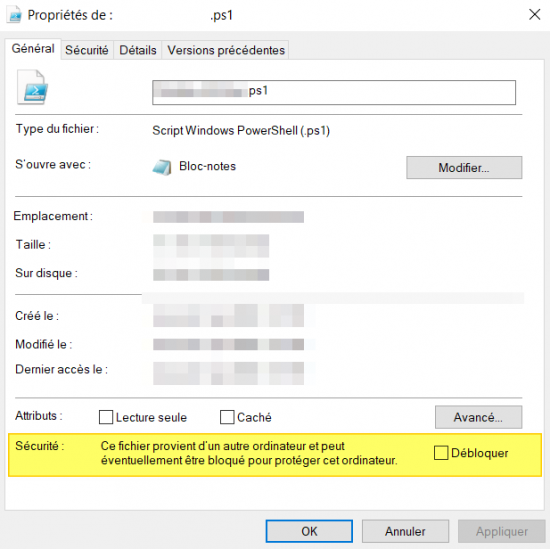 La stratégie d'exécution des scripts PowerShell