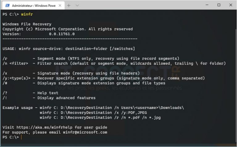 Comment utiliser Windows File Recovery ? | IT-Connect