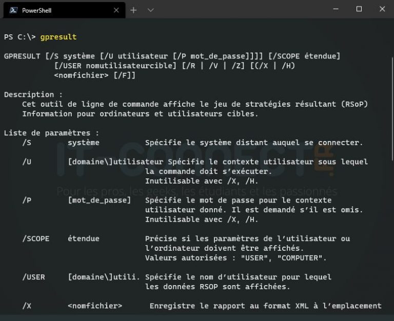 Utiliser gpresult pour le dépannage et diagnostic de GPO