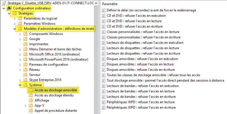 Comment bloquer les clés USB par GPO sur Windows