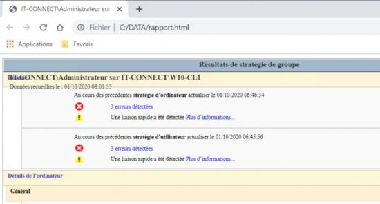 Utiliser gpresult pour le dépannage et diagnostic de GPO