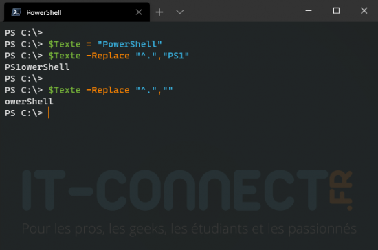 PowerShell : remplacer le premier caractère d’une chaîne | IT-Connect
