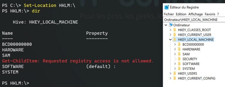 Lire et modifier le Registre Windows avec PowerShell