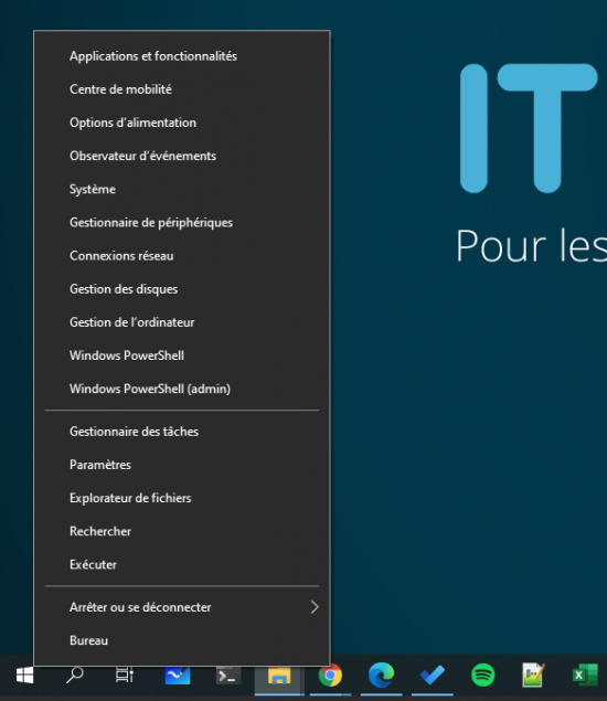 Windows 10 : comment personnaliser le menu Windows+X ? | IT-Connect