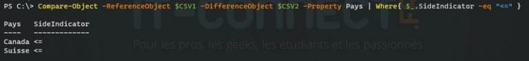 PowerShell - Comparer des objets avec Compare-Object