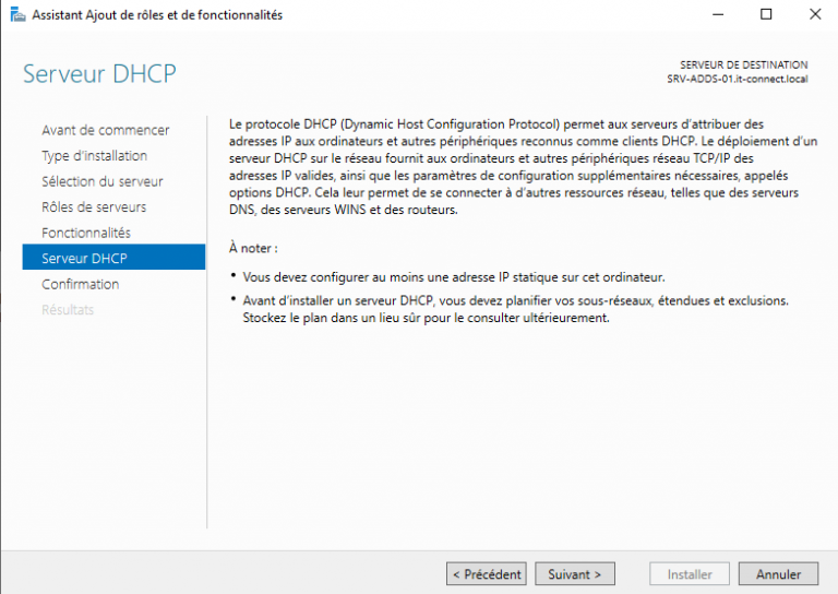 Installer un serveur DHCP sous Windows Server 2025