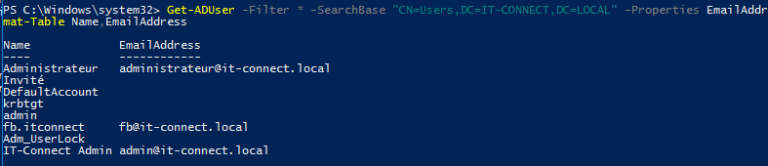 Récupérer des informations sur les utilisateurs avec PowerShell