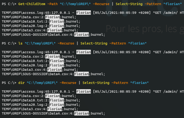 Powershell Grep Select String Rechercher Des Chaînes De Caractères