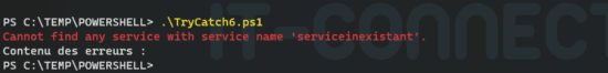 PowerShell : gérer les erreurs avec Try, Catch et Finally