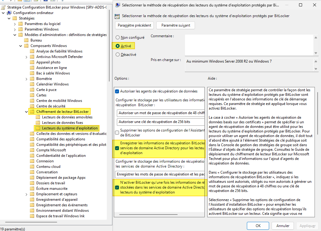 Déployer BitLocker en entreprise avec une GPO et PowerShell