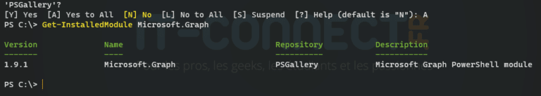 PowerShell : comment se connecter à Microsoft Graph API