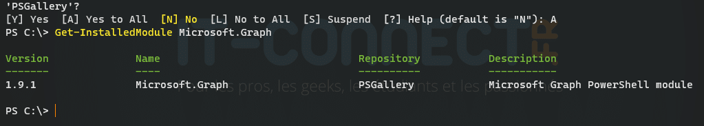 PowerShell : comment se connecter à Microsoft Graph API