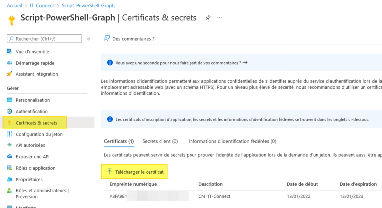 PowerShell : comment se connecter à Microsoft Graph API