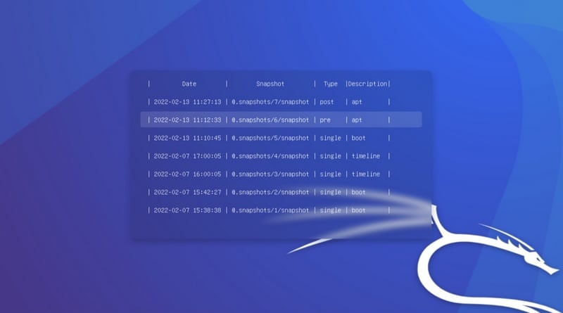 Kali Linux bare-metal bénéficie d’une fonction de snapshots ! | IT-Connect