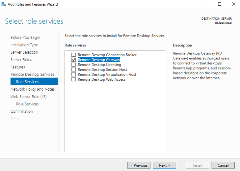 Tutoriel Remote Desktop Gateway avec Windows Server 2022