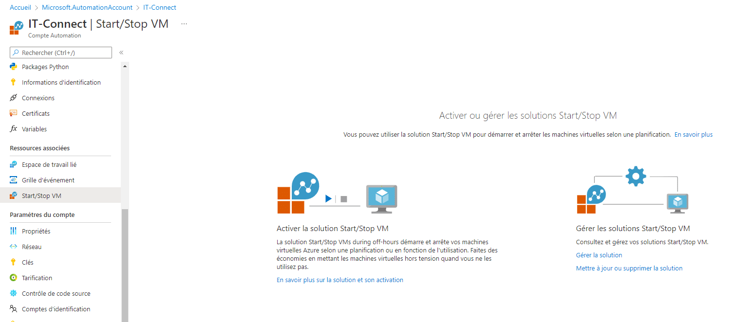 Comment démarrer une VM Azure avec Azure Automation