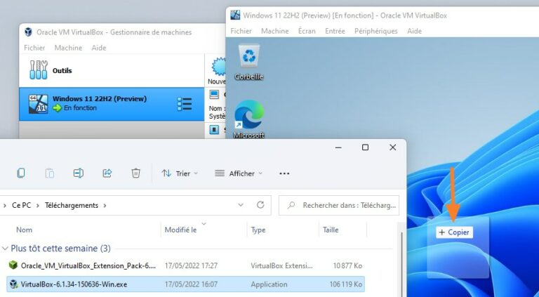VirtualBox : transférer des données entre le PC et une VM
