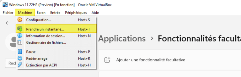 Comment utiliser les snapshots avec VirtualBox