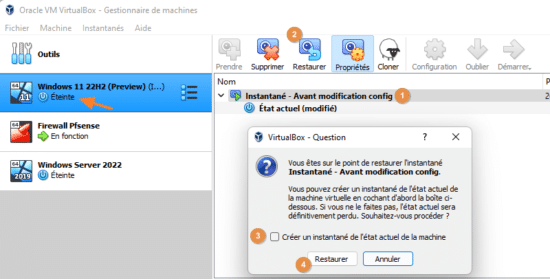 Comment utiliser les snapshots avec VirtualBox