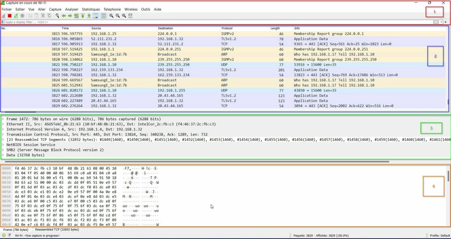 Comment fonctionne l'interface de Wireshark