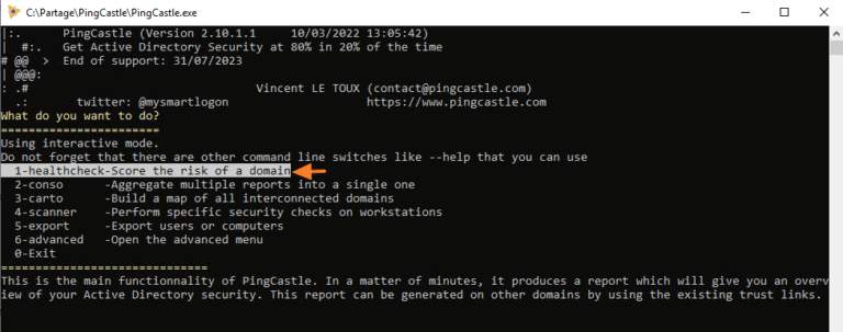 PingCastle, un outil pour auditer son Active Directory
