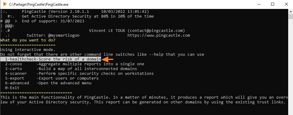 PingCastle, un outil pour auditer son Active Directory