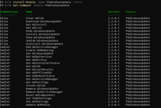 PSWindowsUpdate : un module PowerShell pour Windows Update