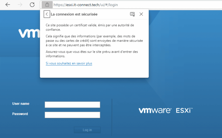 VMware ESXi : comment ajouter un certificat Let's Encrypt