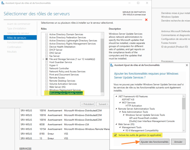 Installation de WSUS sur Windows Server 2022