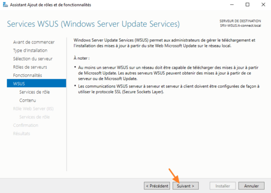 Installation de WSUS sur Windows Server 2022