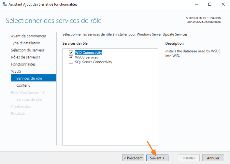 Installation de WSUS sur Windows Server 2022