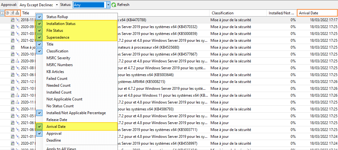 Prise en main de la console WSUS