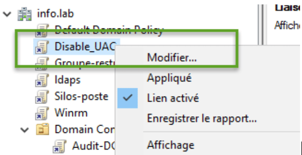Active Directory : gestion des GPO sur l'OU Domain Controllers
