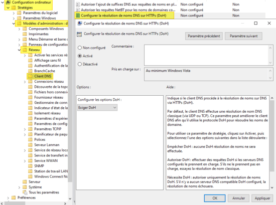 Comment configurer le DoH sur Windows Server 2022