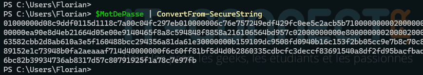 Chiffrer un mot de passe dans un script PowerShell