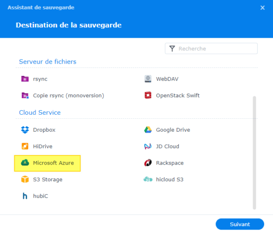 Comment sauvegarder son NAS Synology sur le Cloud Azure