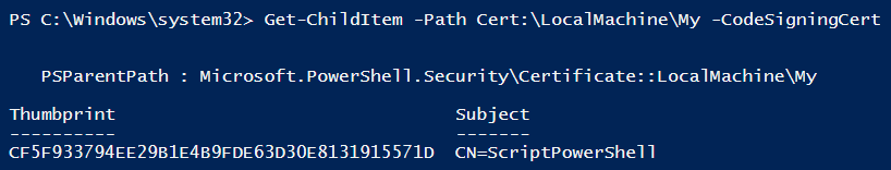 Signer Un Script Powershell Avec Un Certificat Auto Signé