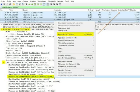 Wireshark : activer la géolocalisation des adresses IP