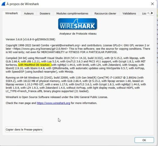 Wireshark : activer la géolocalisation des adresses IP