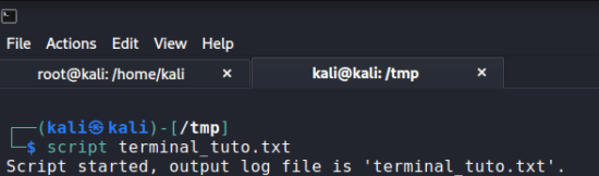 Linux - Commande script : enregistrer l'activité du terminal
