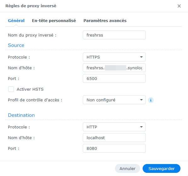 Synology : publier une application Web avec le Reverse Proxy