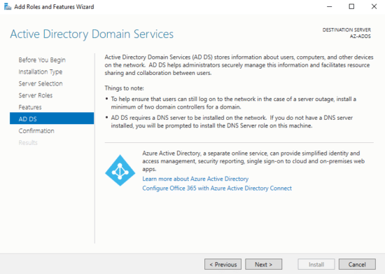 Azure - Déployer un contrôleur de domaine Active Directory