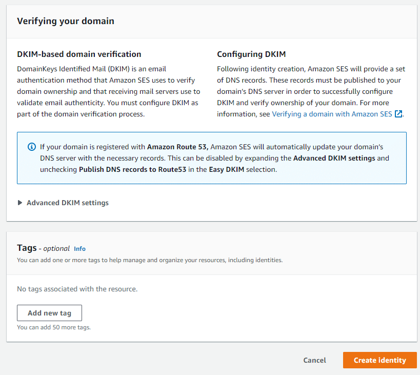 Prise en main d'Amazon SES pour envoyer des e-mails