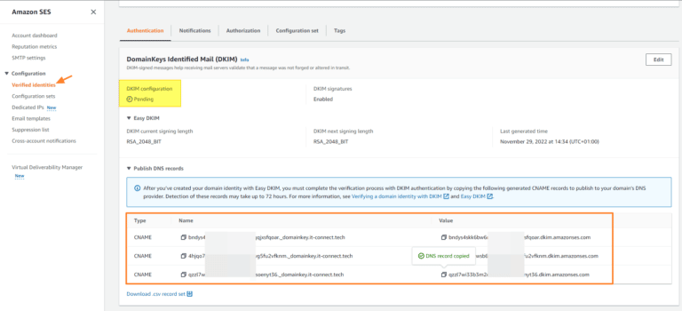 Prise en main d'Amazon SES pour envoyer des e-mails