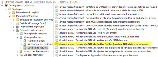 Désactiver l'authentification NTLM - Active Directory